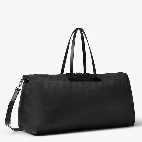 Fendi Duffle Foldable, Black Ff Zucca Superlight Fabric Duffle Bag